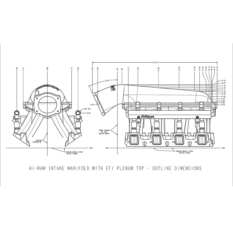 HOLLEY EFI GM LS1/LS2/LS6 HI-RAM INTAKE MANIFOLD 105MM WITH FUEL RAILS ...