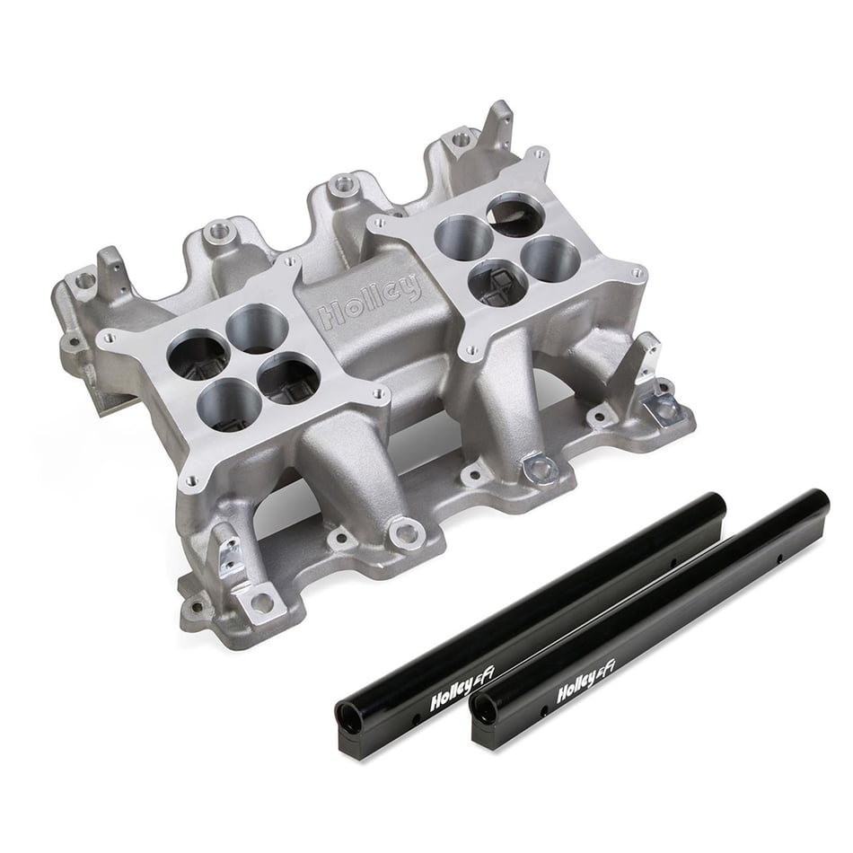 HOLLEY EFI L92 LS3 2X4 DUAL PLANE EFI INTAKE MANIFOLD WITH FUEL RAILS