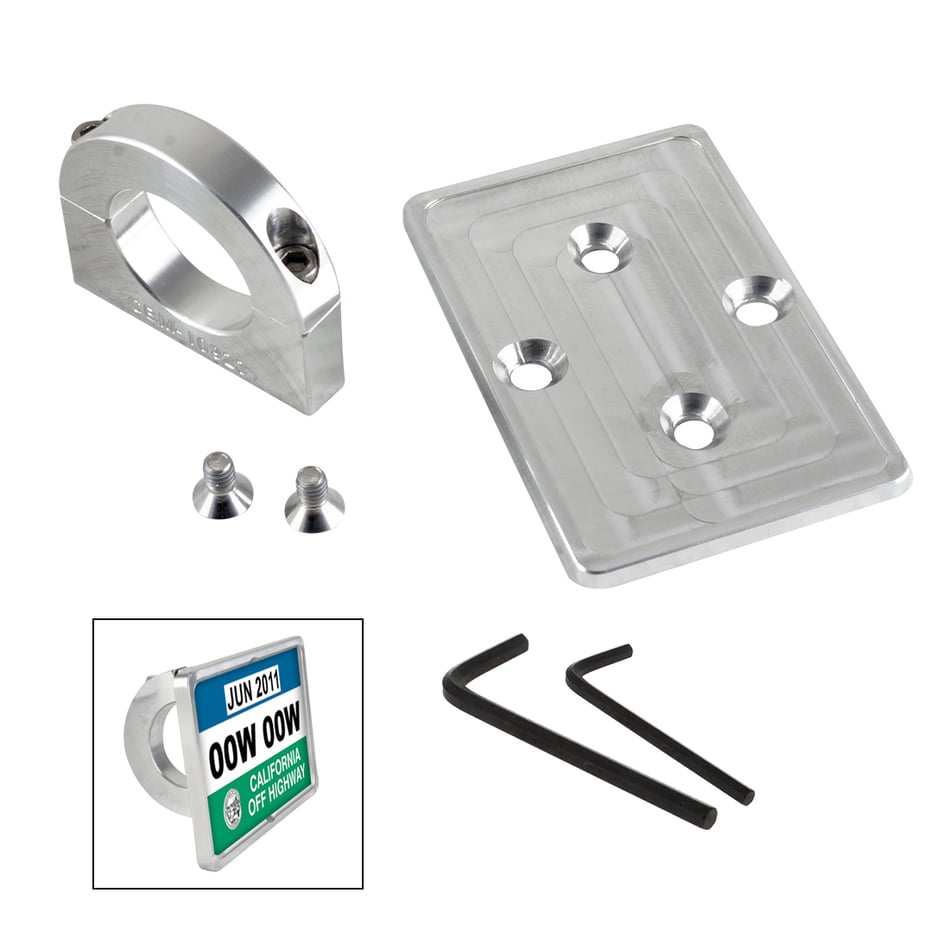 CBM MOTORSPORTS™ BILLET OHV REGISTRATION STICKER TUBE MOUNT DISPLAY 1. ...