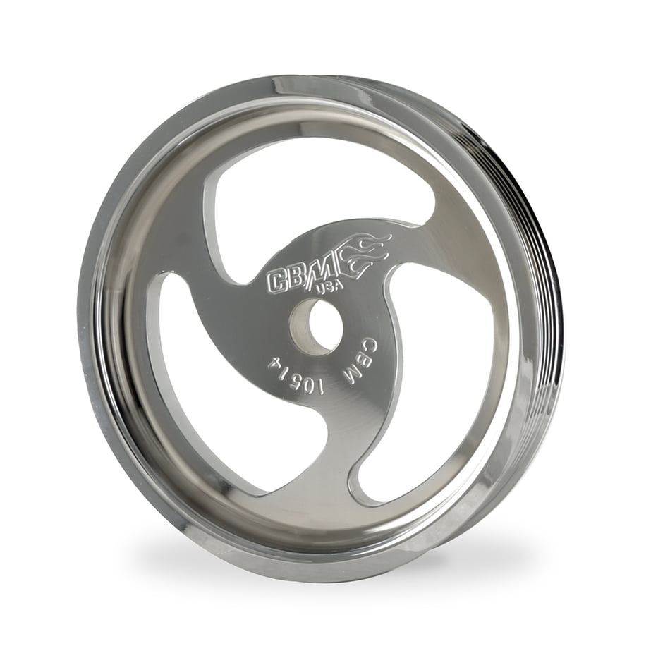 CBM MOTORSPORTS™ CHROME 6 RIB BILLET LS DRIVE BELT PULLEY KIT WITH ...