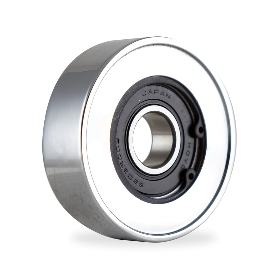 CBM MOTORSPORTS™ CHROME SMOOTH BILLET IDLER PULLEY FOR STOCK CAMARO A/C ...