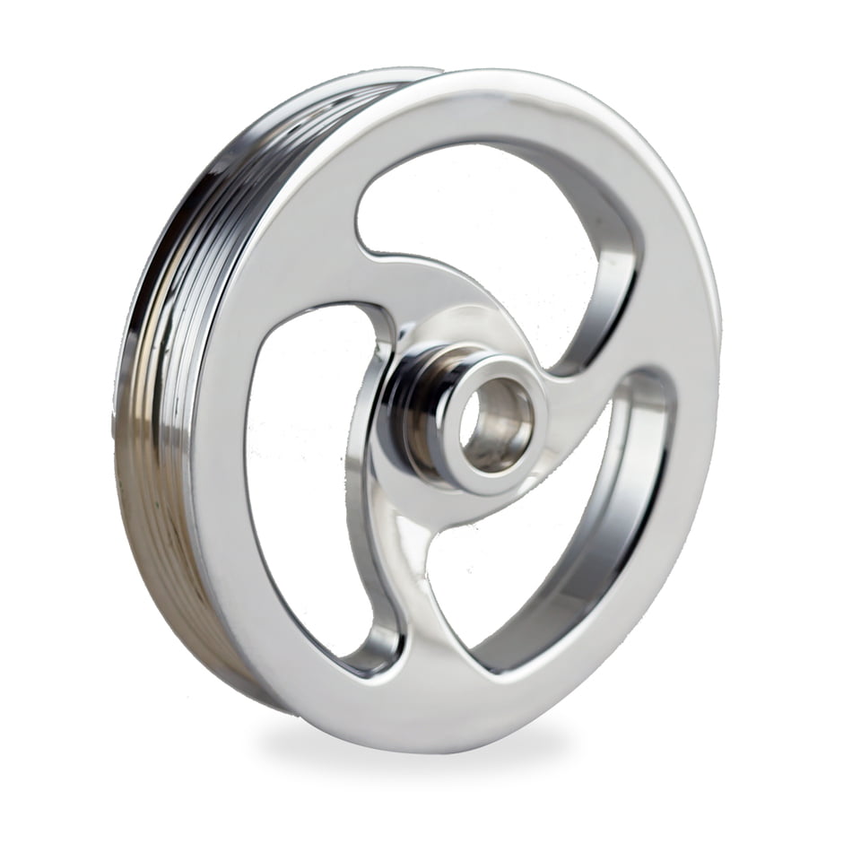 CBM MOTORSPORTS™ CHROME 6 RIB .750 SHAFT BILLET LS POWER STEERING ...