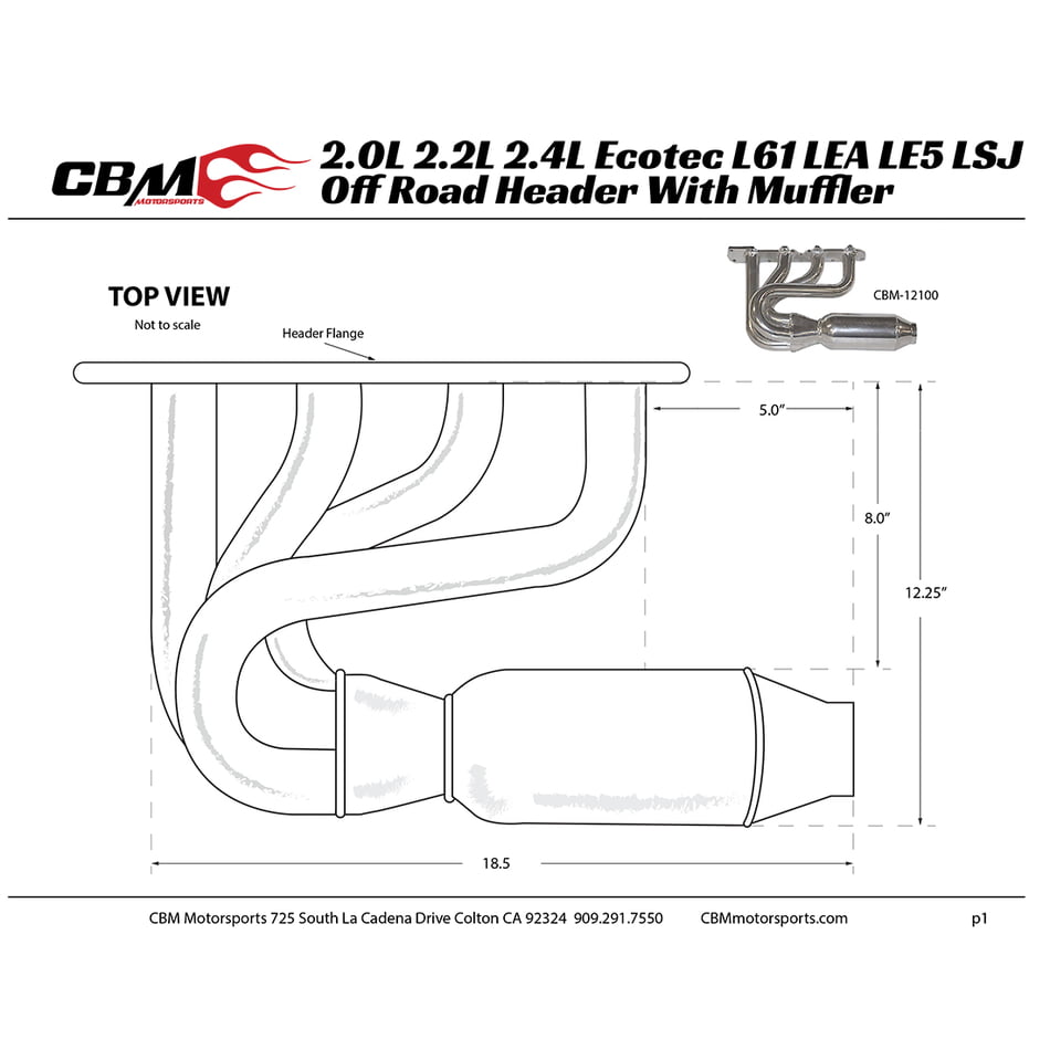 CBM MOTORSPORTS™ 2.0L 2.2L 2.4L ECOTEC L61 LEA LE5 LSJ MILD STEEL ...
