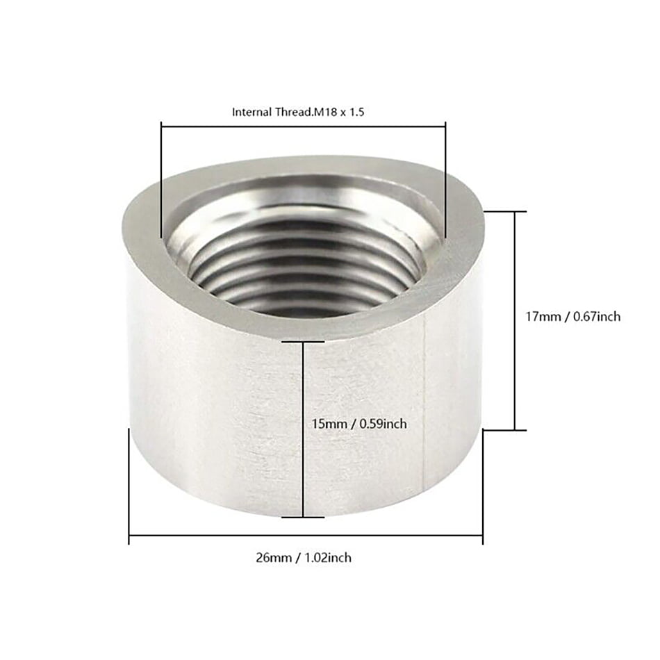 CBM MOTORSPORTS STAINLESS STEEL WELD IN OXYGEN SENSOR BUNG 18mm x 1.5
