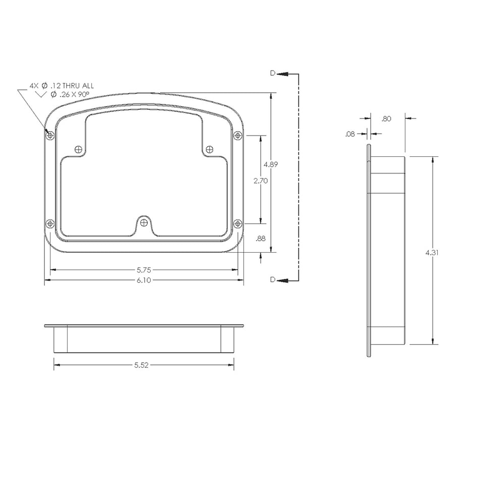 MoTeC RACE GRADE FLUSH MOUNT BEZEL FOR MoTeC C125/C185