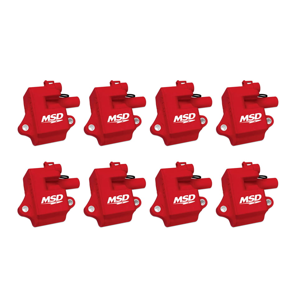 MSD PRO POWER GM LS1/LS6 COILS, 8-PACK, RED