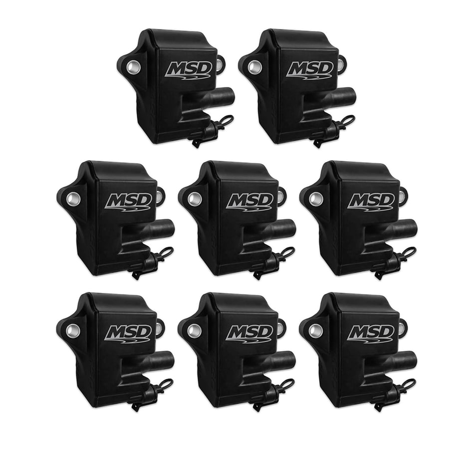 MSD PRO POWER GM LS1/LS6 COILS, 8-PACK, BLACK