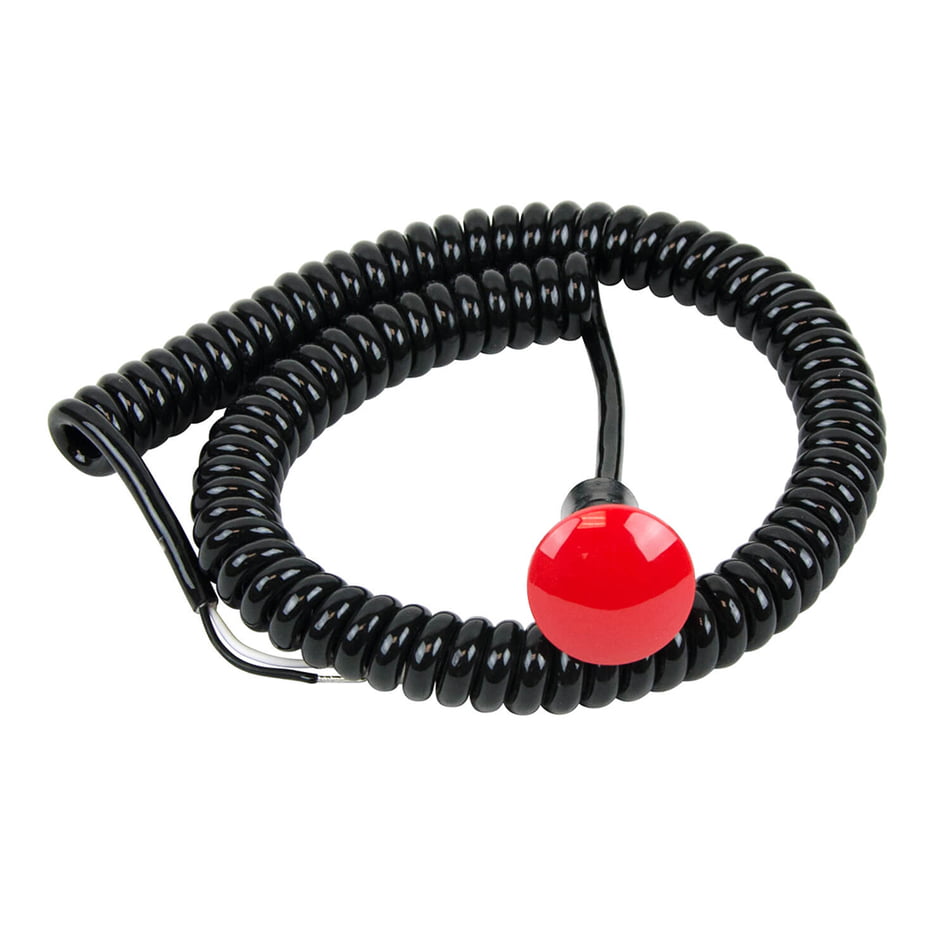 B&M MOMENTARY LARGE PUSH BUTTON WITH SPIRAL CORD