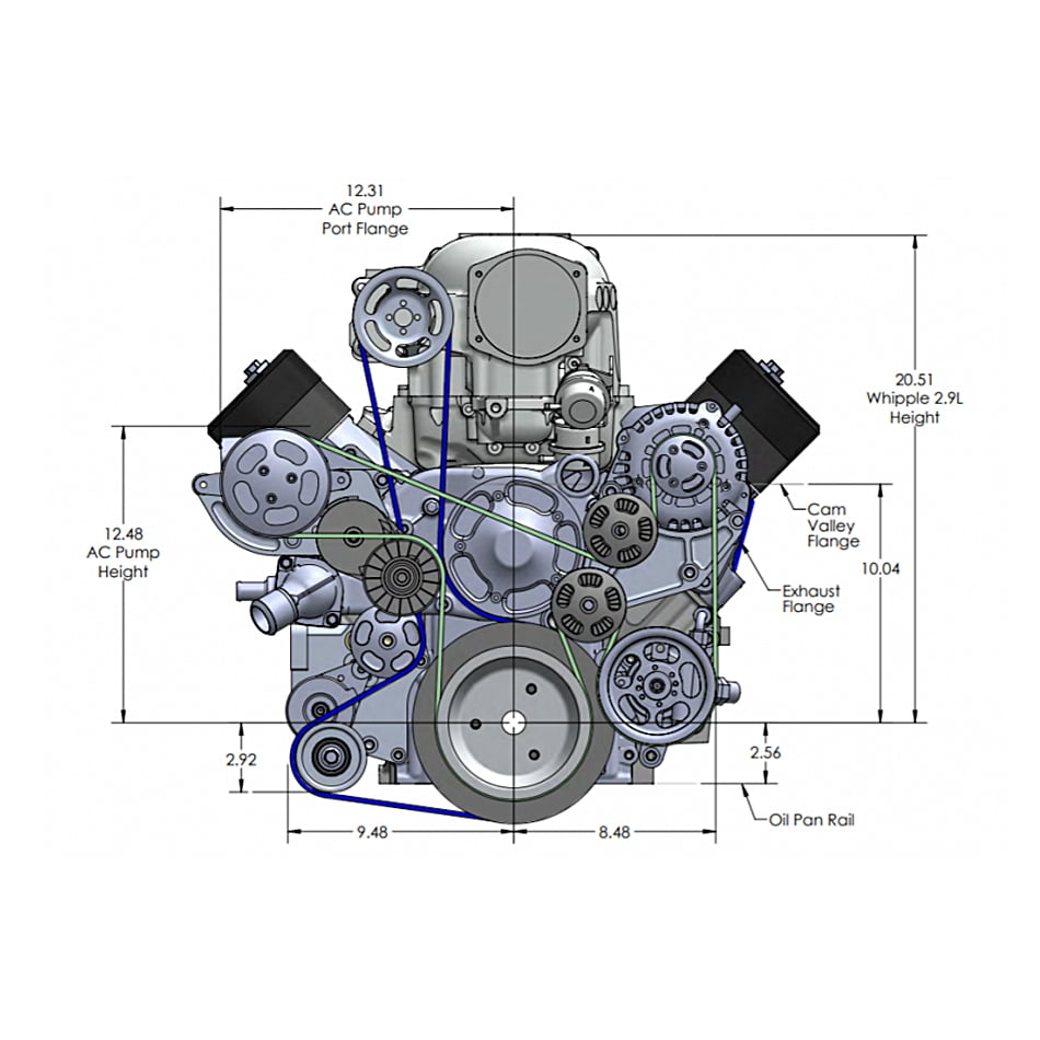 WHIPPLE LS1/LS2/LS3/LS7 FRONT FEED 2.9L SUPERCHARGER INTERCOOLED HOT ...